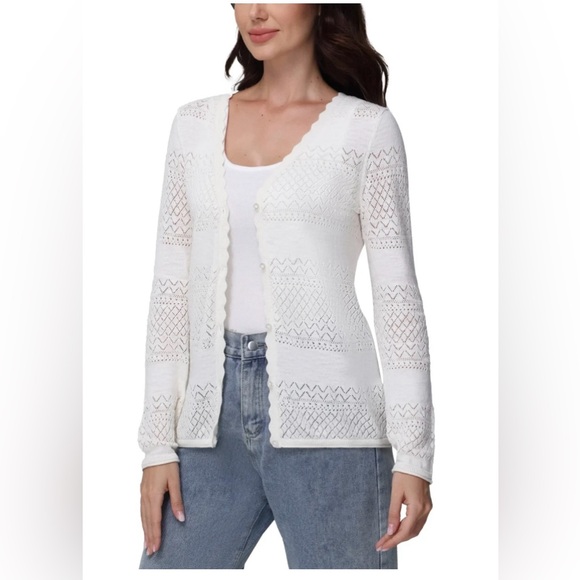 Frye | Sweaters | Frye White Lace Cardigan In Xxl | Poshmark